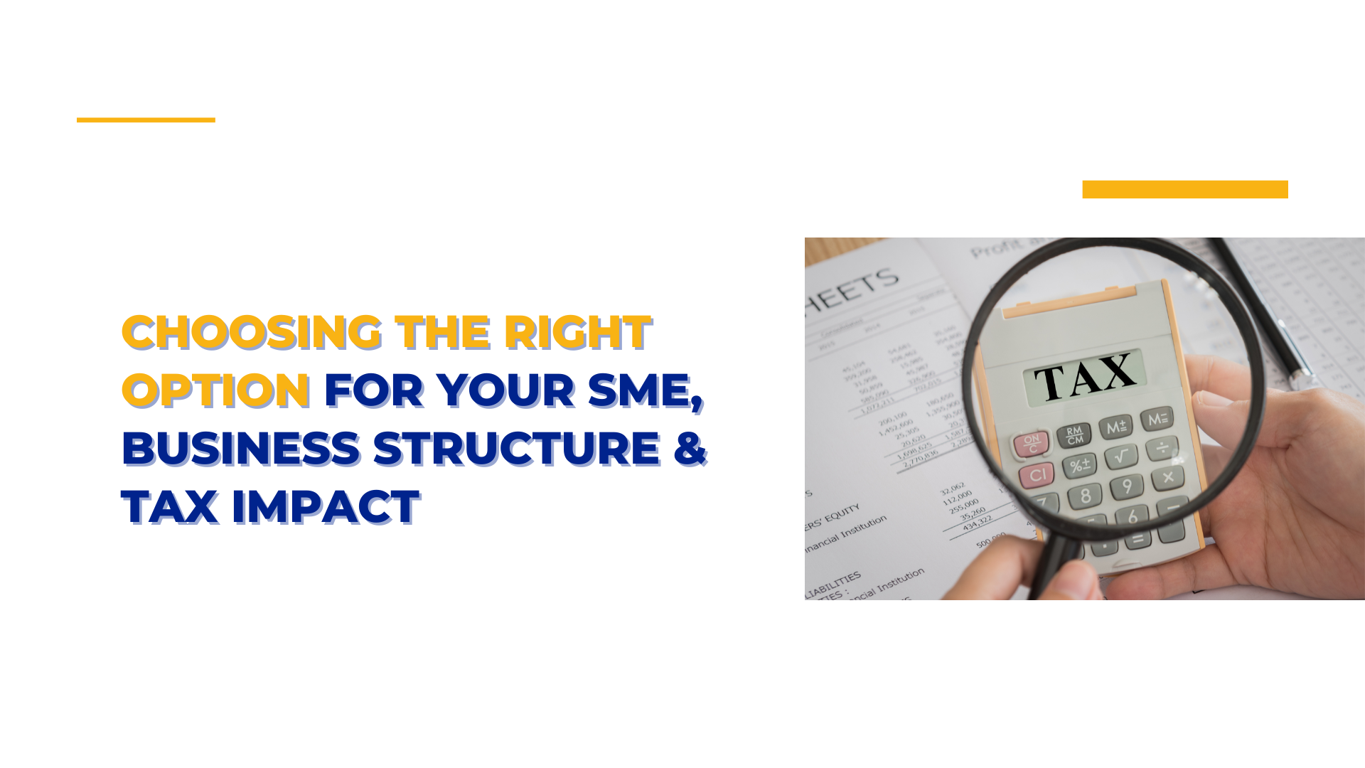 Choosing the Right Option for Your SME, Business Structure & Tax Impact ...